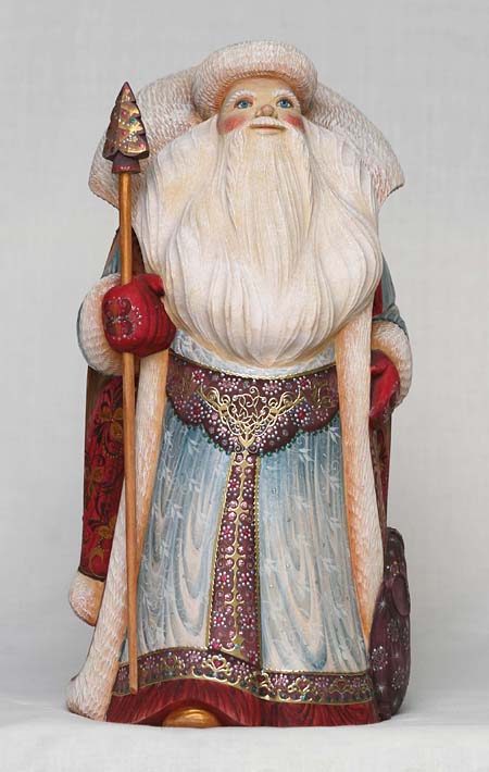 A variation of Russian Santa "Grandfather Frost" in the opened wide red ...